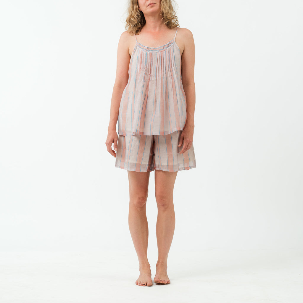 Handwoven Silk Cotton Halter Shorts Set